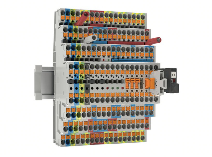 Multi-level terminal blocks with Push-in connection for space-saving ...